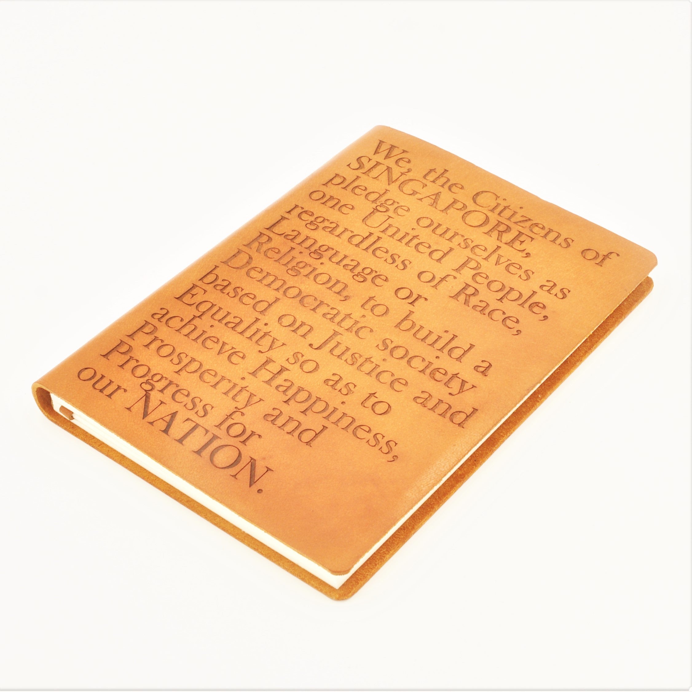 Singapore National Pledge, English, Leather Notebook Sleeve, A5 ...